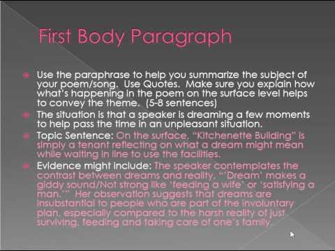 Poetry analysis Body Paragraphs Screencast by Dauralynn from Screenr ...