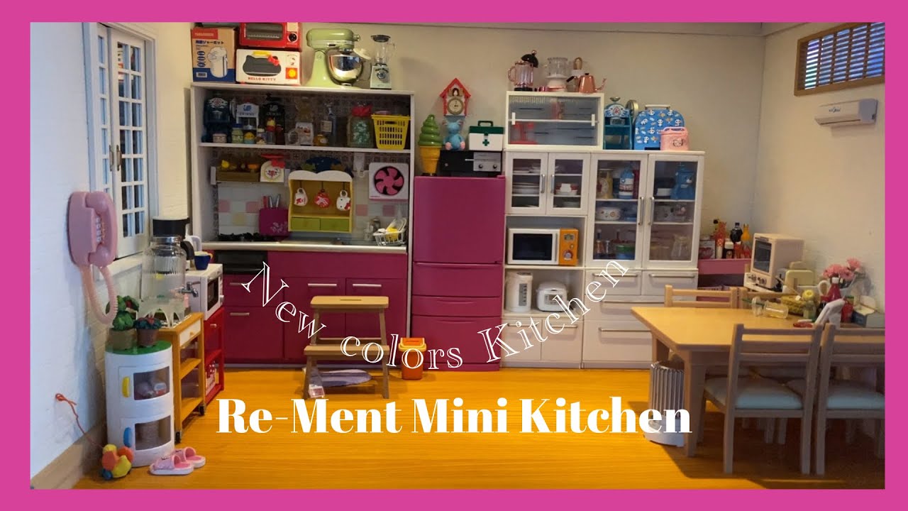 Re-ment Mini Kitchen Miniature Roombox New color by kellyknot - YouTube