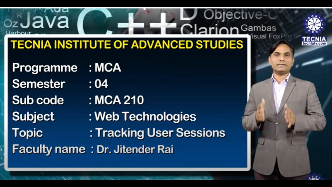 MCA || Dr. JITENDER RAI || TRACKING USER SESSION || WT || TIAS ...