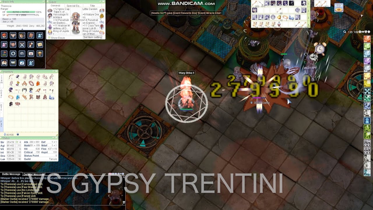 [iRO Chaos] Auto Attack Crit Ranger VS Gypsy Trentini draw... - YouTube