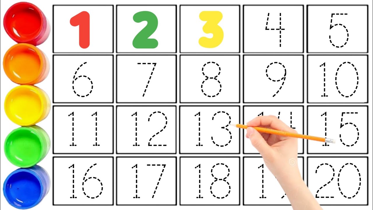 123 Numbers | 1234 Number Names | 1 To 20 Numbers Song | 12345 learning ...