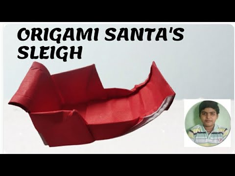 #cherrys_craft #santa's_sleigh How to make easy origami Santa's sleigh ...