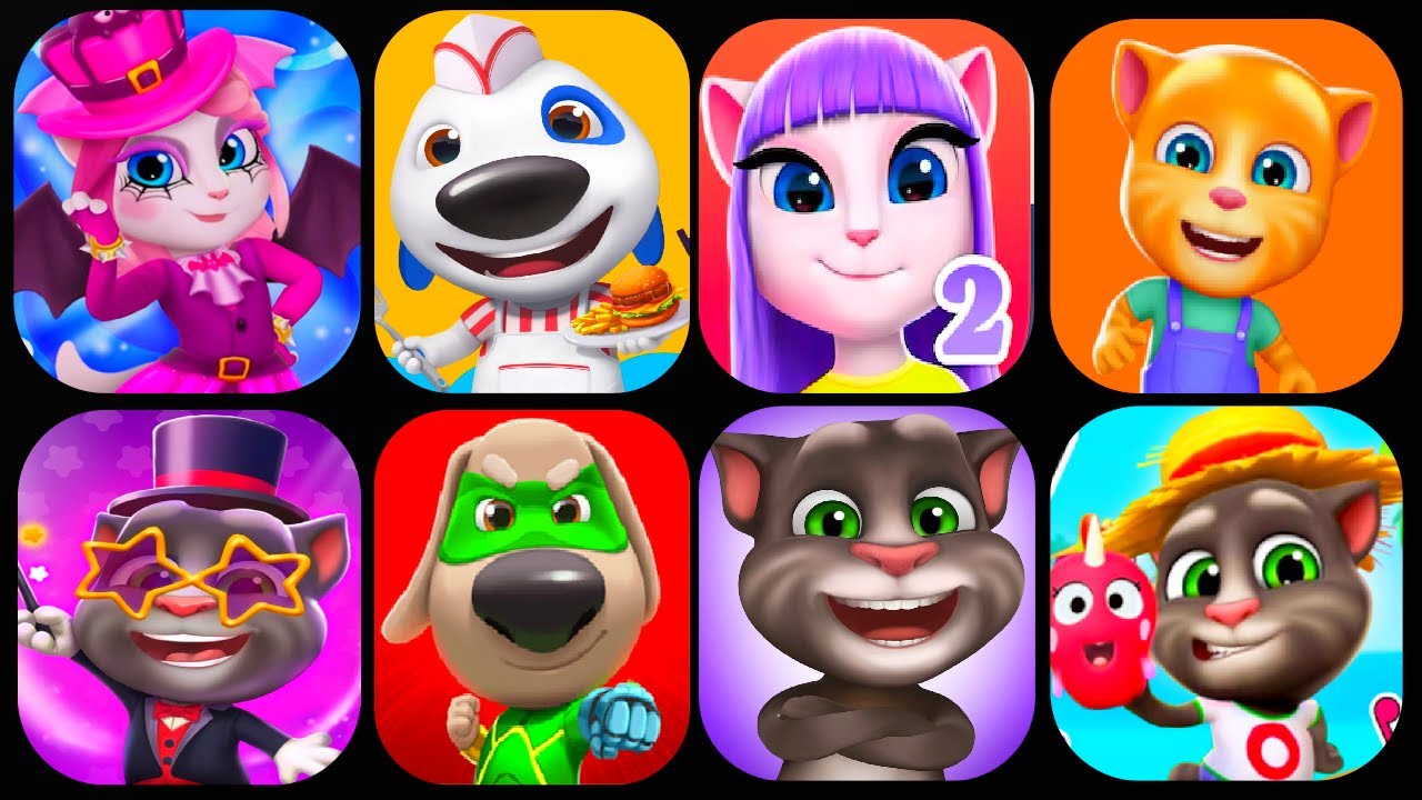 😻😻My Talking Angela/Tom time Rush/My Talking Tom/Talking Ginger/Talking ...
