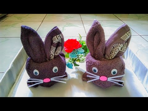 Parsel Handuk Simple - Hantaran Handuk Bentuk Kelinci - Tutorial Hantaran Handuk Sederhana - DIY