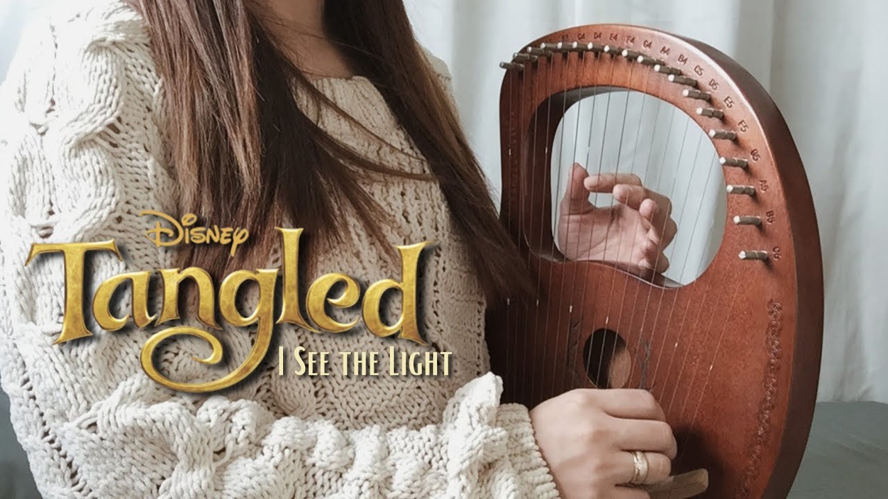 I SEE THE LIGHT | Tangled - Lyre harp cover | janine faye - YouTube