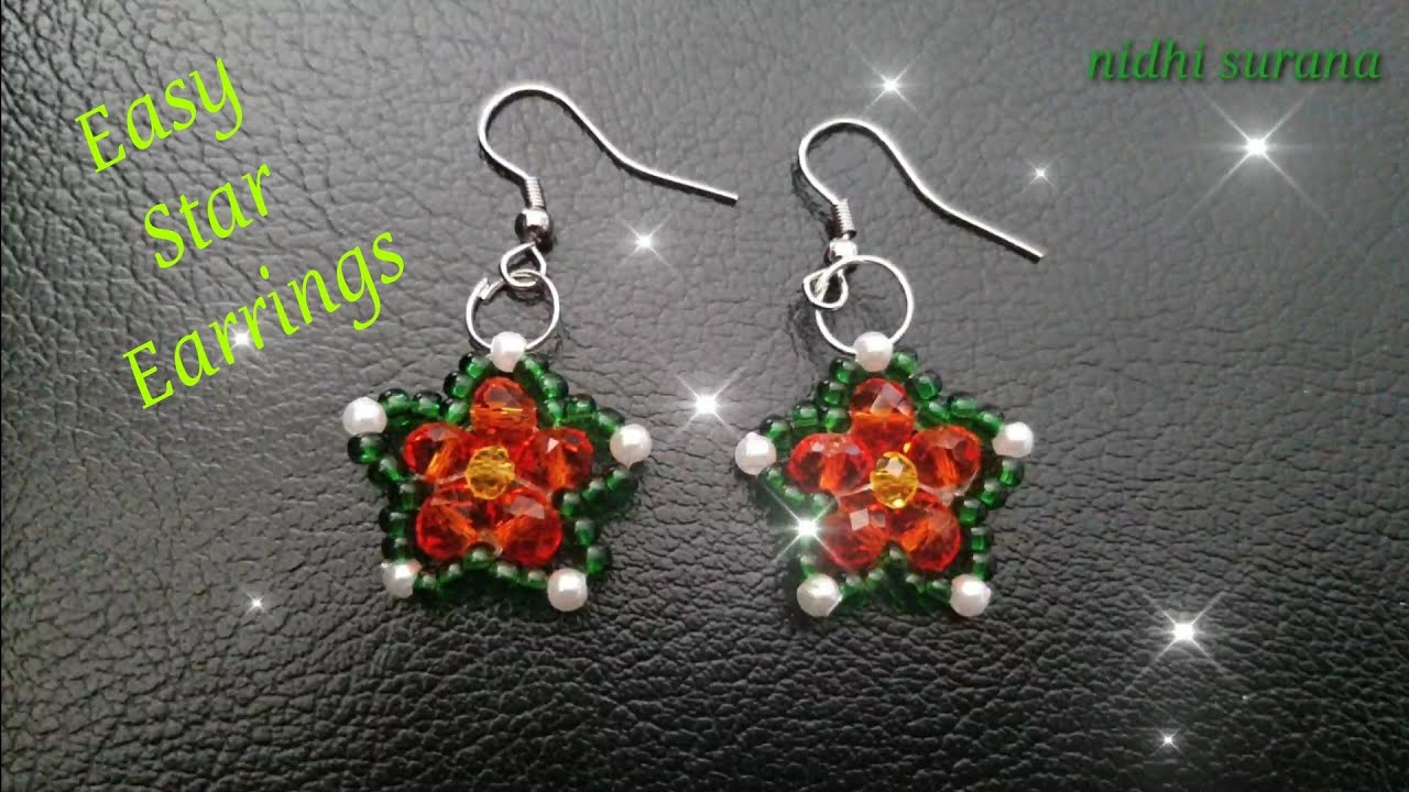 ⚜️ Easy Star Earrings || Crystal Aretes Tutorial DIY (0329) - YouTube