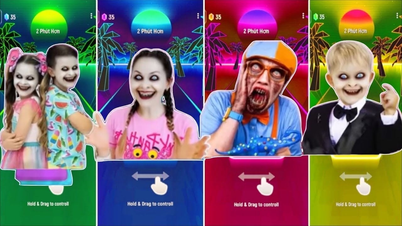 Tiles Hop - Zombie Diana🆚 Zombie Vlad and Niki🆚 Zombie Blippi🆚 ...