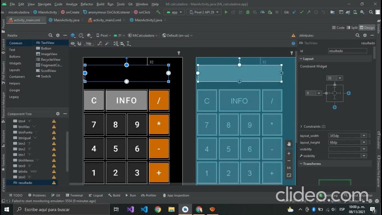 COMO CREAR UNA CALCULADORA EN ANDROID STUDIO 2021, FACIL Y RAPIDO - YouTube