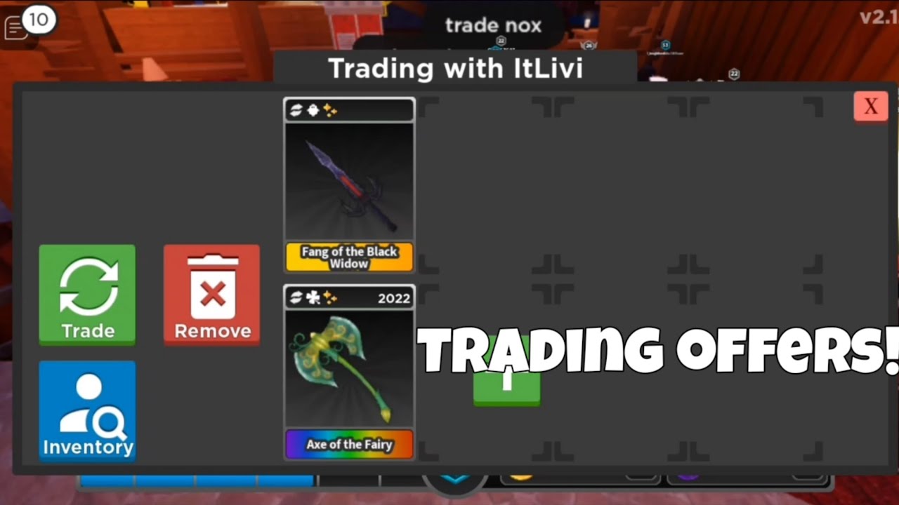 AXE OF THE FAIRY TRADING OFFERS! | Survive the killer - YouTube