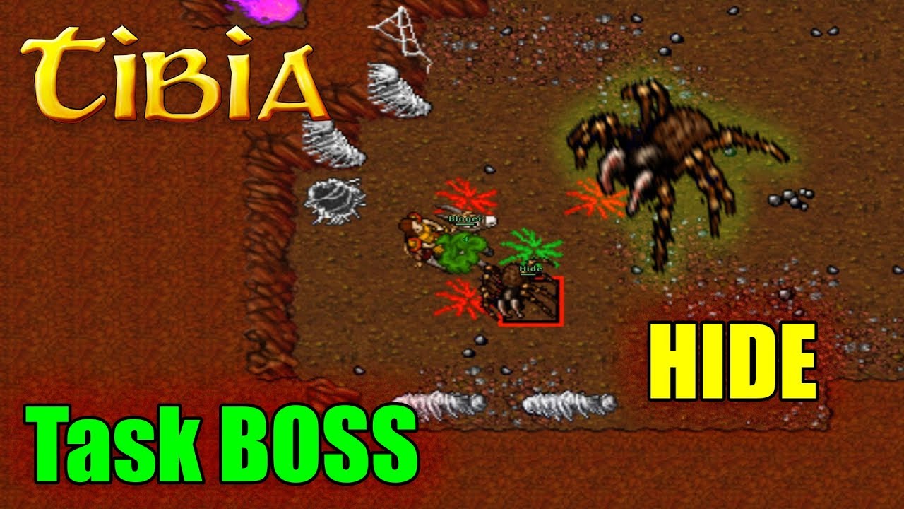 ZMUTNOWANA TARANTULA - HIDE - TIBIA - TASK BOSS - JAK DOJŚĆ - PORADNIK - YouTube