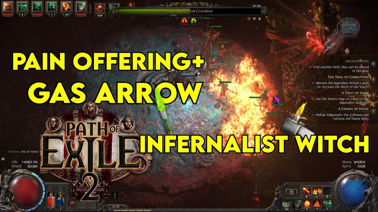 POE 2 Infernalist Witch Minion/Fire build 45 sec ZALMARATH THE COLOSSUS ...