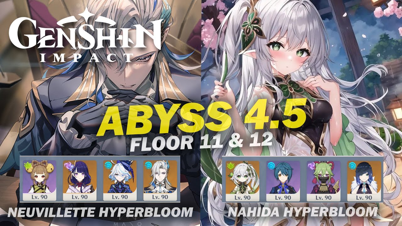 C1 NEUVILLETTE HYPERBLOOM & C0 NAHIDA HYPERBLOOM - SPIRAL ABYSS 4.5 ...