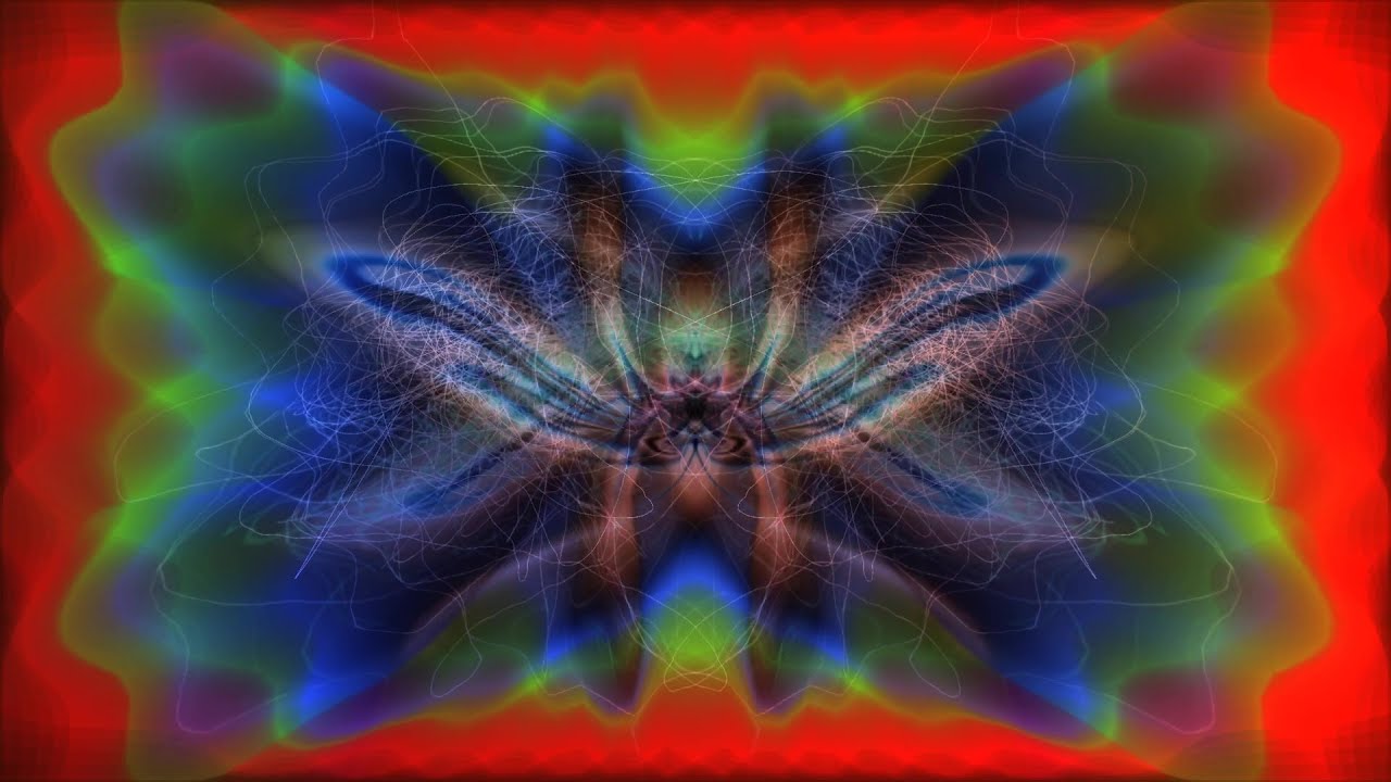 Psychedelic Retro Neon Analog Abstract LSD Trip Video Background ...