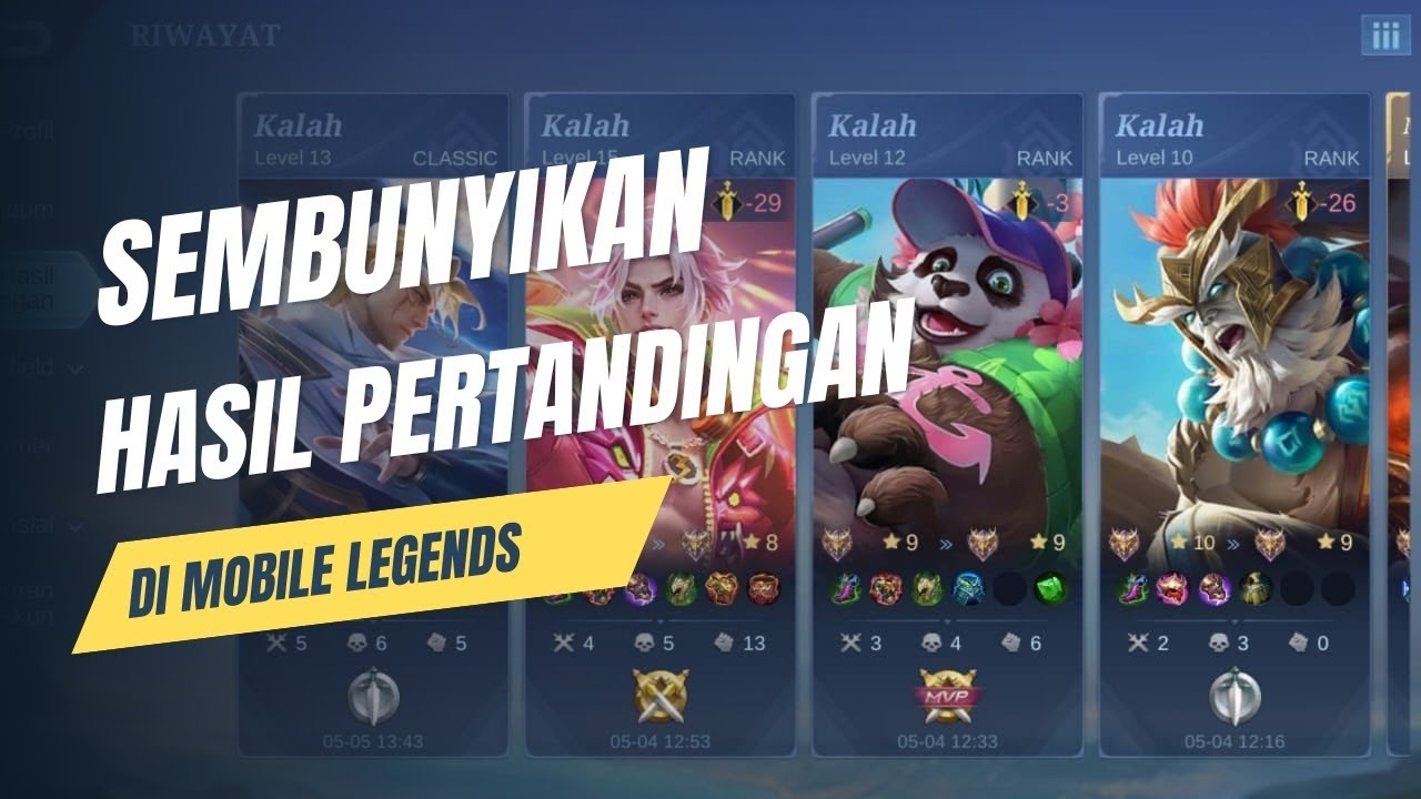 Cara Mudah Menyembunyikan Hasil Pertandingan Di Mobile Legends - YouTube