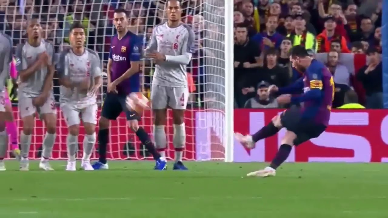 LIONEL MESSI WONDERFUL FREE KICK VS LIVERPOOL 👌🔥🔥🔥 - YouTube