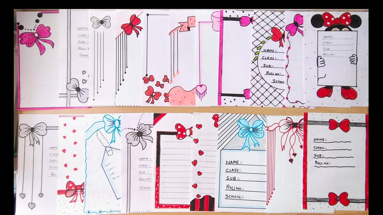 25 🎀 Ribbon 🎀 Border Design | Project work designs | Assignment front ...