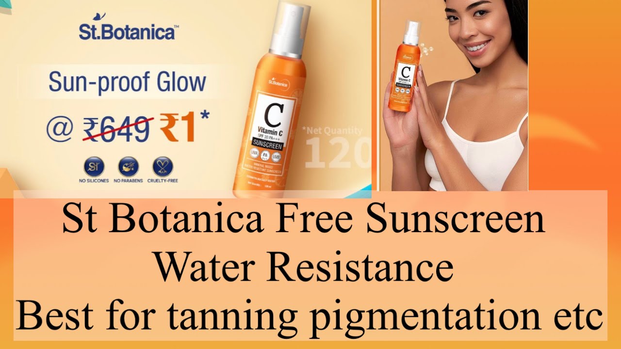 St Botanica Vitamin C Sunscreen @ 1 Re😱Mineral Based Water Resistance ...