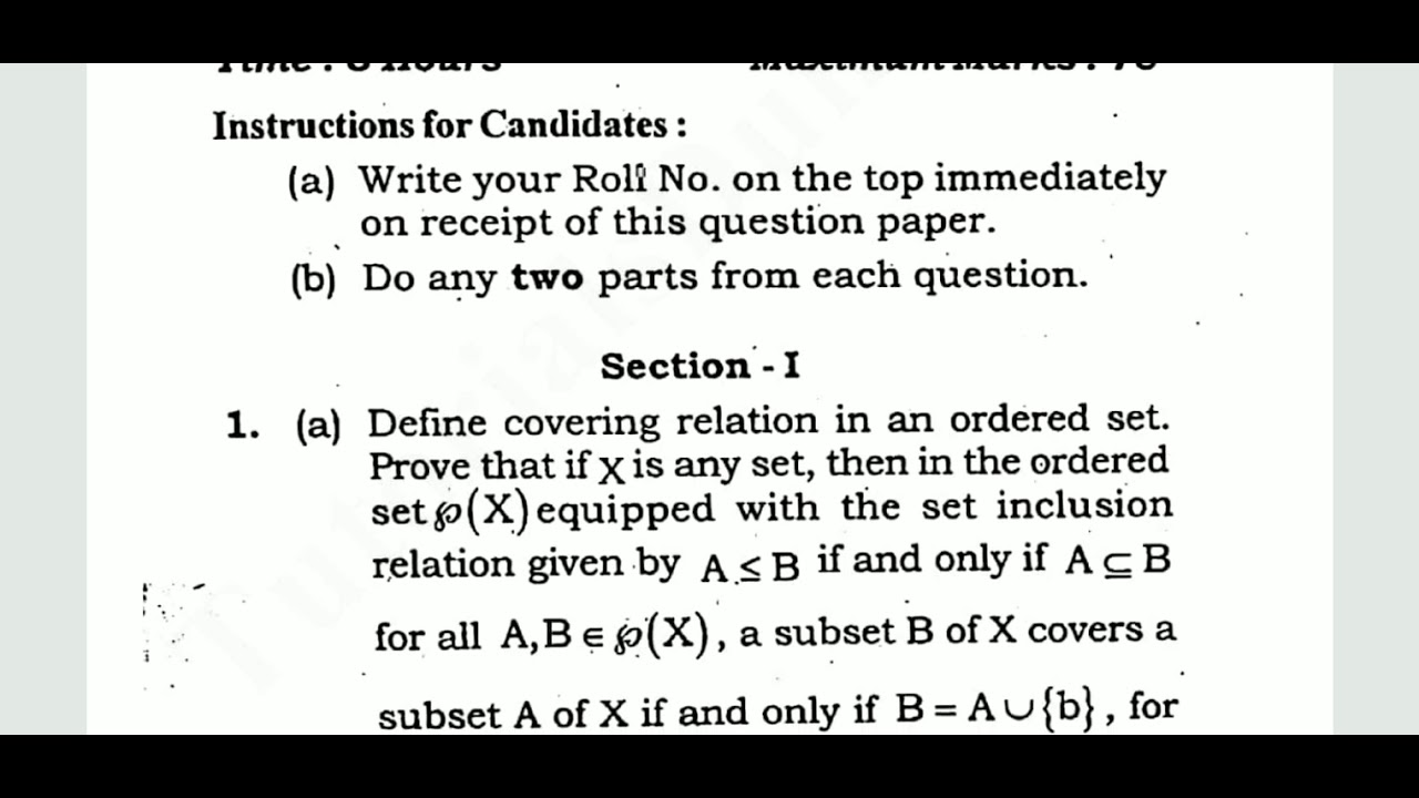 Discrete Mathematics, B.Sc. (Hons) Mathematics DSE-I, Previous year ...