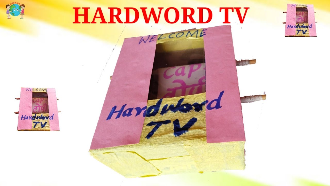 Hardword TV craft Cardboard TV Hardboard tv making Easy craft How to ...