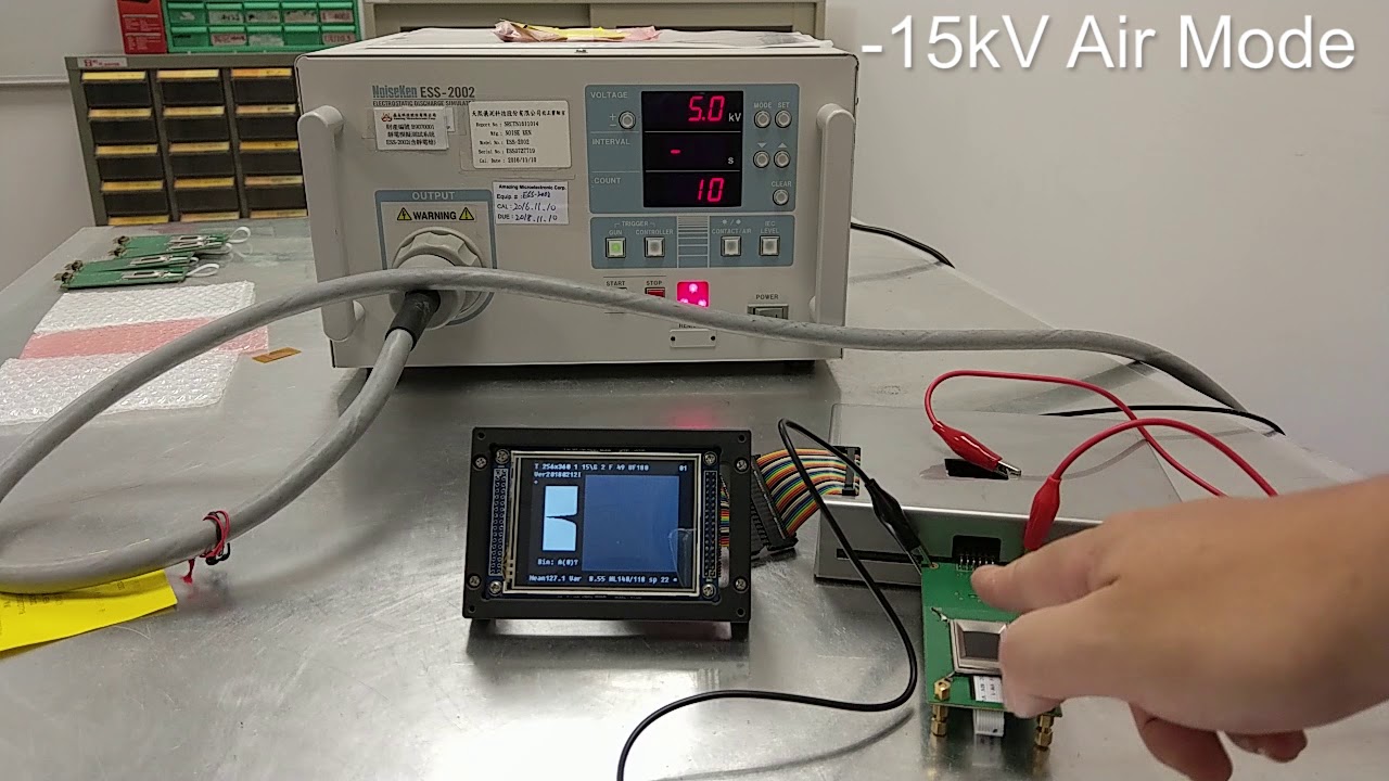 A365 Series Fingerprint Sensor ESD test - YouTube