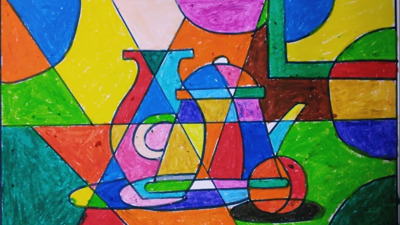 Cubism still life drawing - YouTube