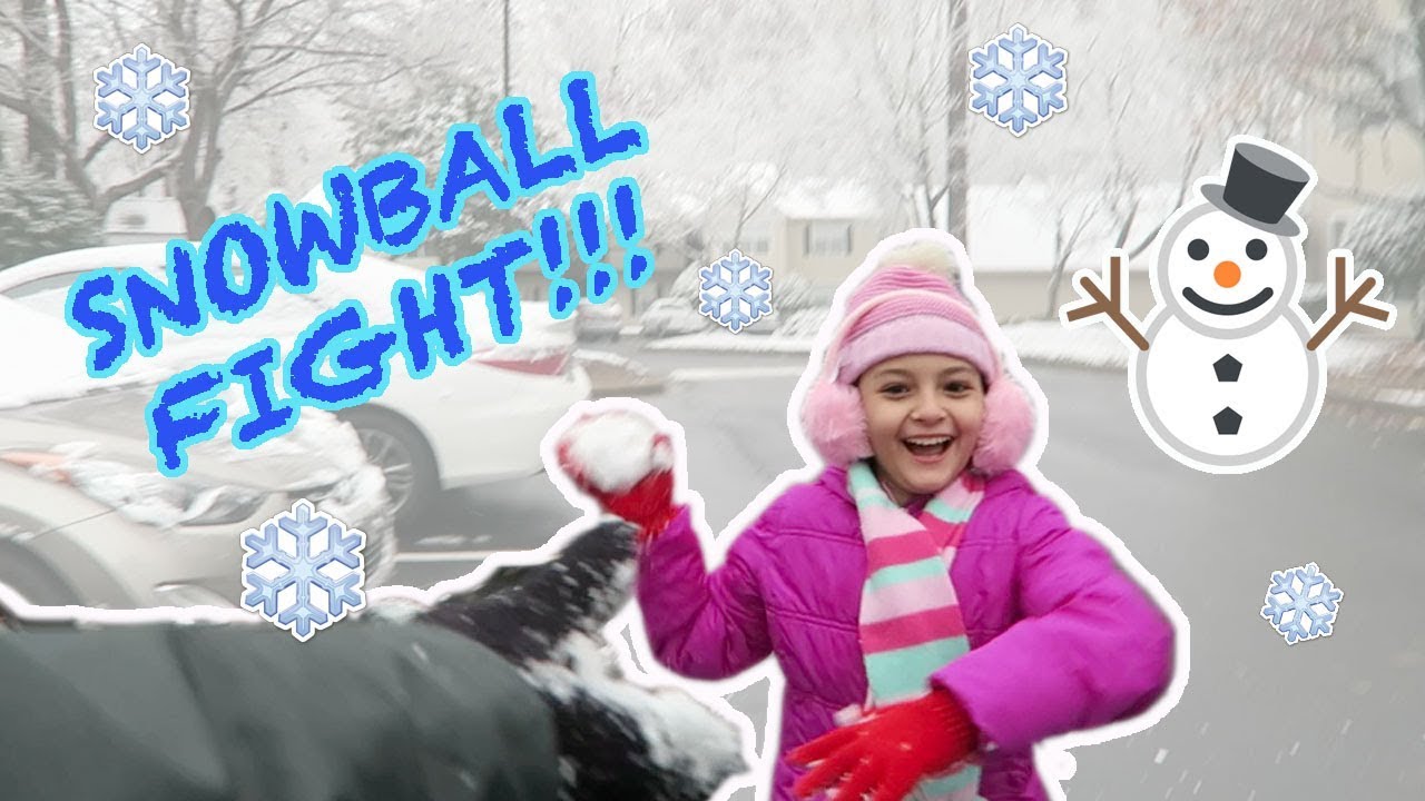 OUR VERY FIRST SNOWBALL FIGHT!! - YouTube