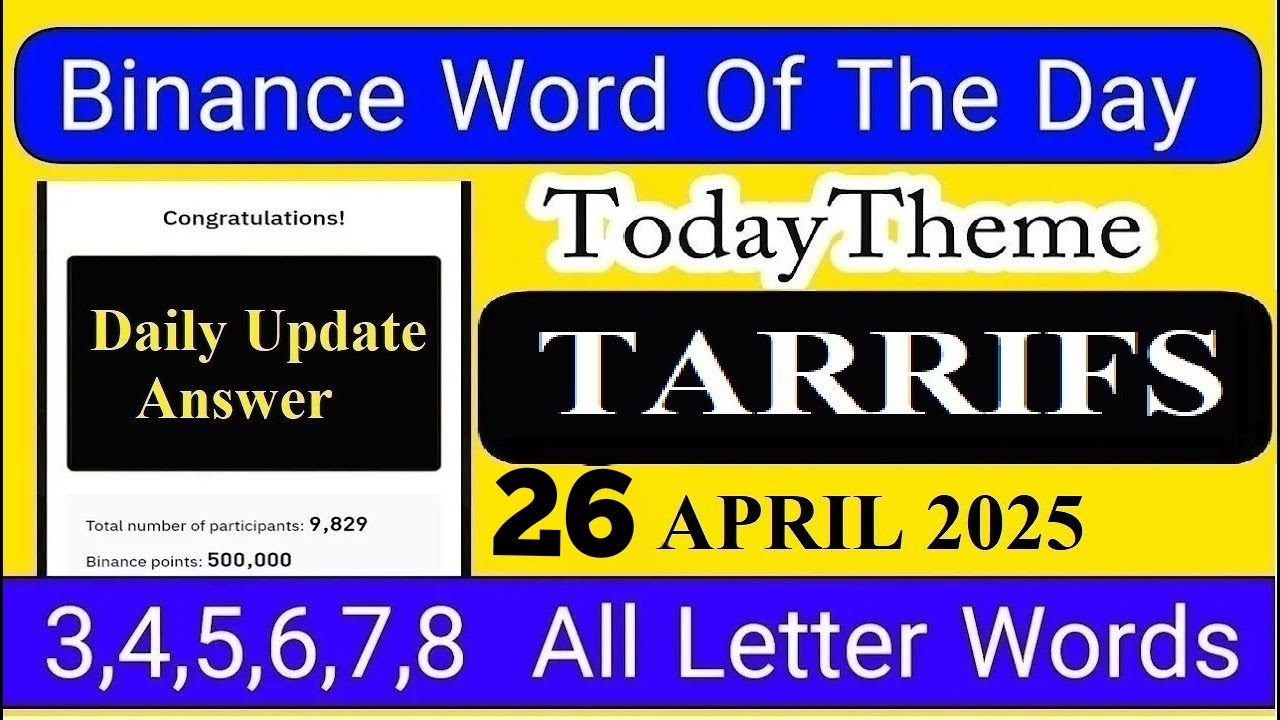 Binance Word of the Day Answer Today | Theme Tariffs WOTD | Binance ...