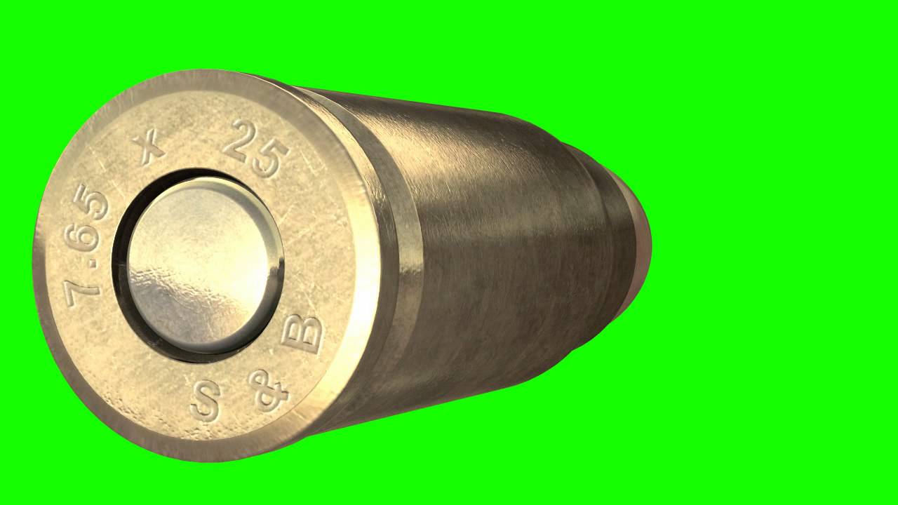 7 65 x 25 mm bullet flying back view in green screen free stock footage ...