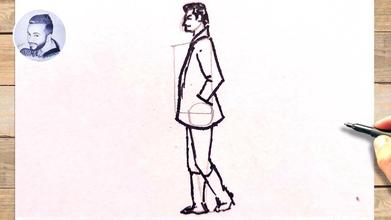Comment dessiner une personne de profil facile - YouTube