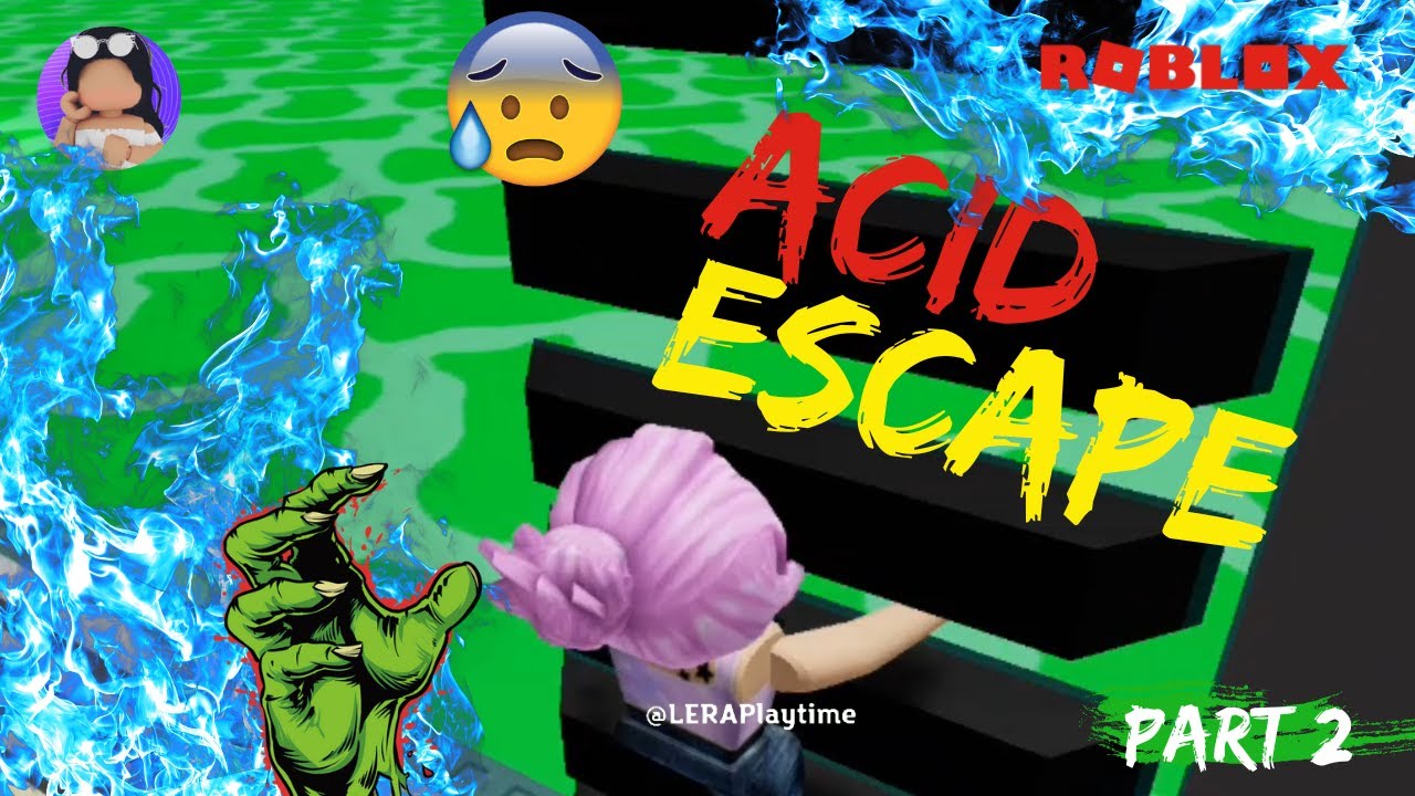 Roblox 🟥 Acid Escape☠️ Scary moments 😱Musical 🎧 Game play 🎮 👩🏽‍ Part 2 ...
