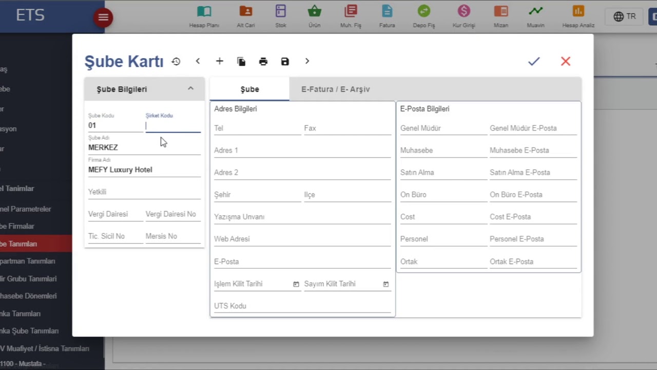 Elektra Ticari Set - EtsWeb Şube Tanımlama İşlemleri - YouTube