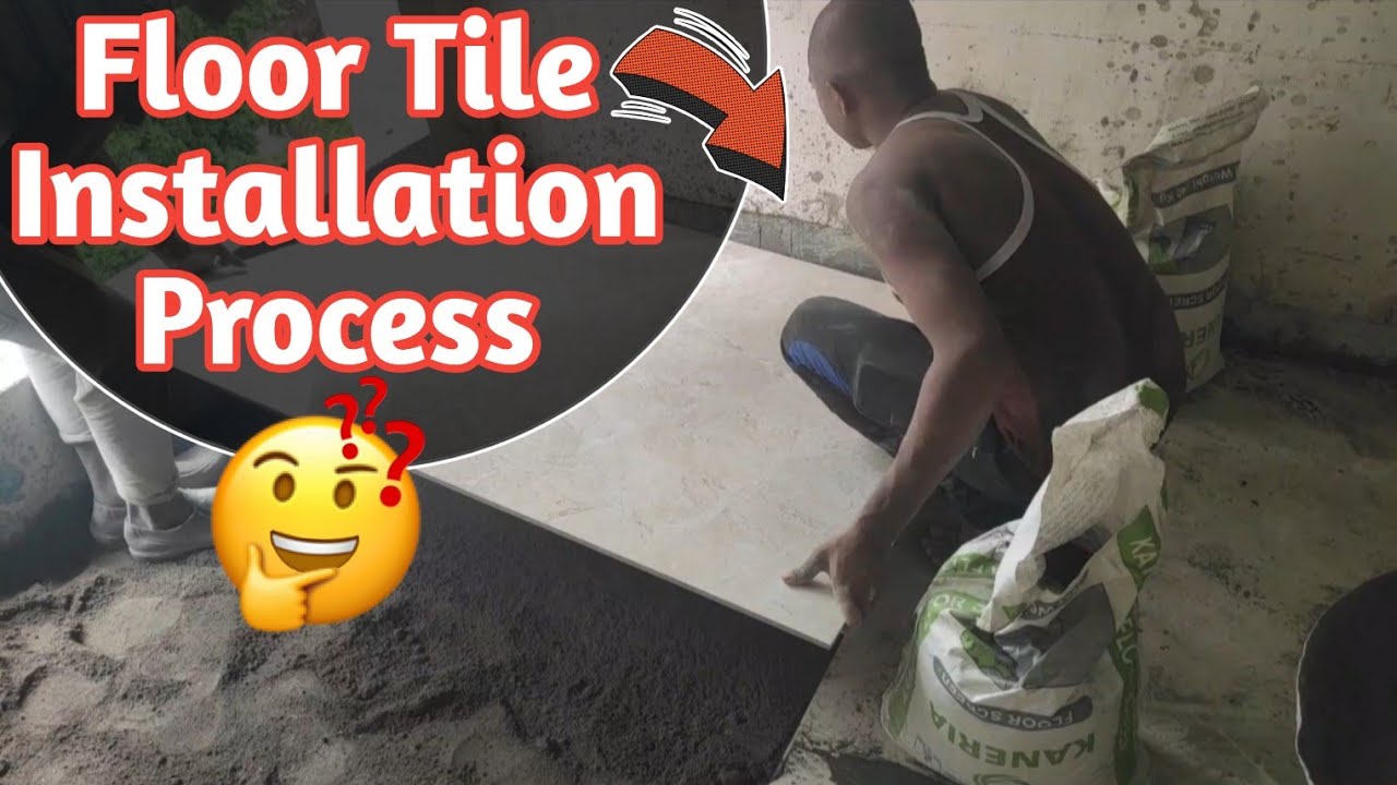 Tile Floor installation Process🔥 I laying of vitrified tile on Site ...