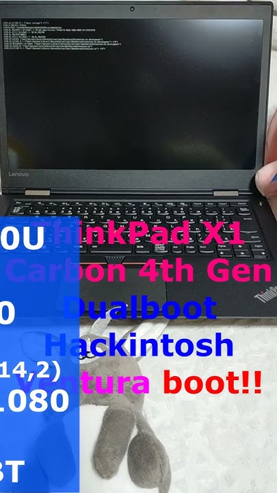 ThinkPad X1 Carbon Gen4 Dualboot Hackintosh Boot macOS Ventura(6th spoofed to MBP14,1) - YouTube