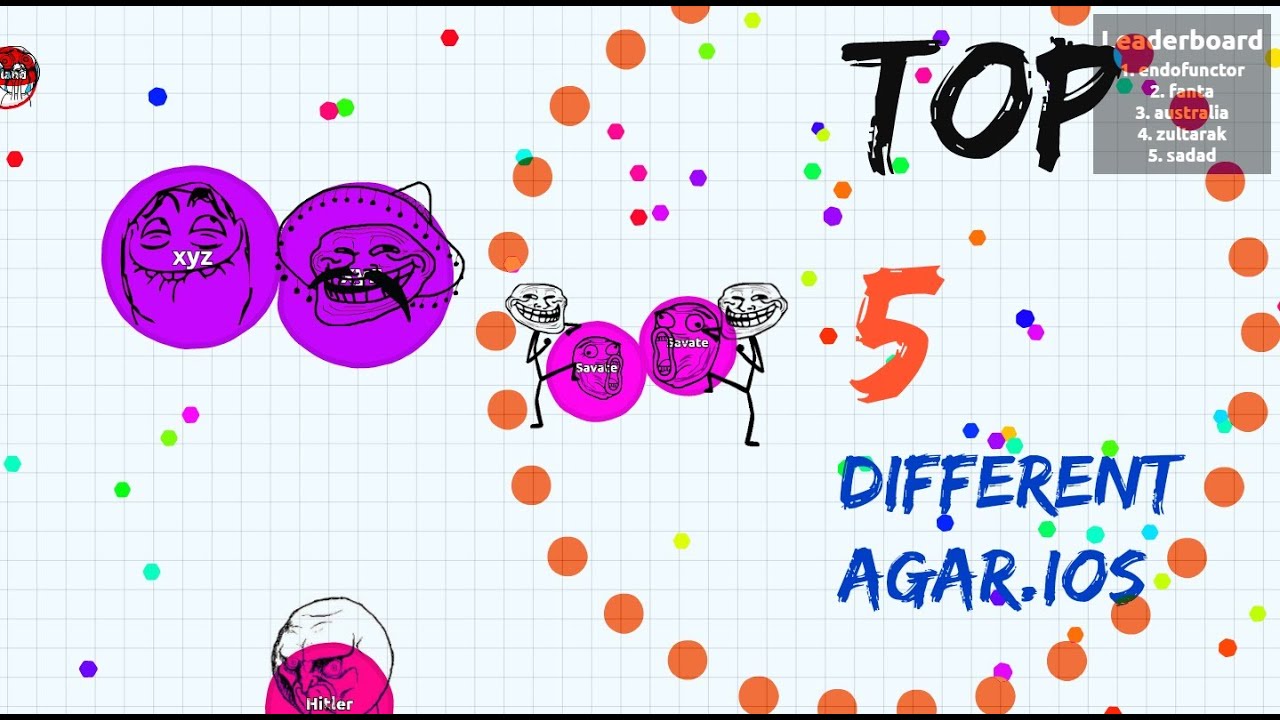Agario - Different kinds of Agar.io - top 5 - YouTube