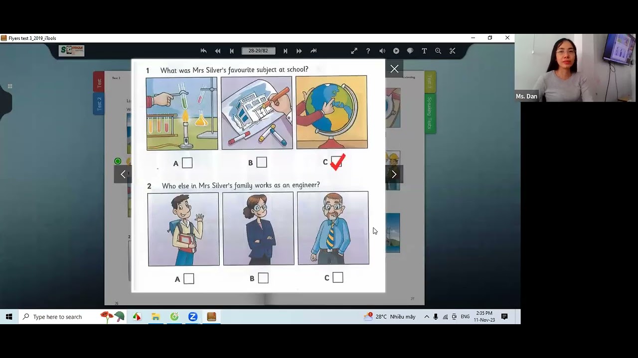 Flyers 3 Test 2 Listening P45 và Reading P12 - YouTube