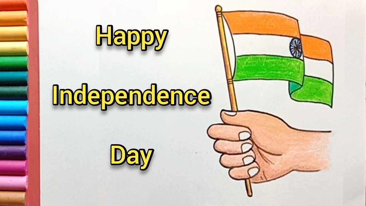 How to draw National flag | Easy Independence day drawing | How to draw ...