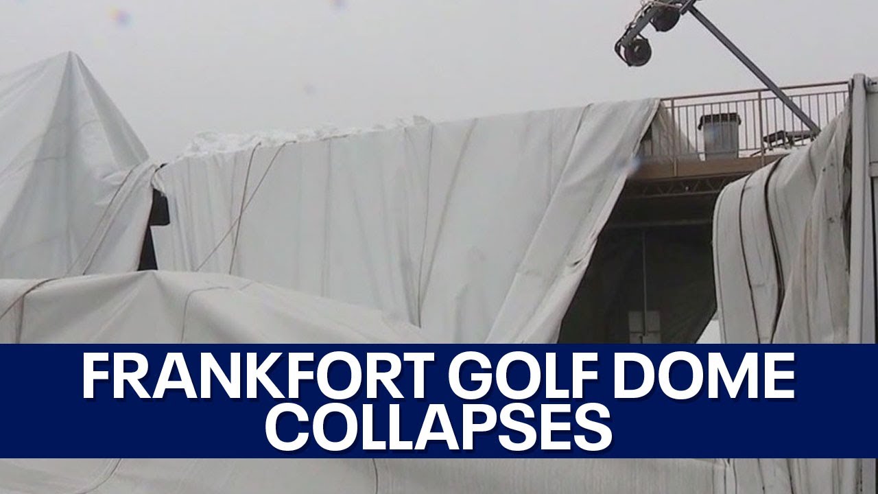 Frankfort golf dome collapses as winter storm slams Chicago area - YouTube