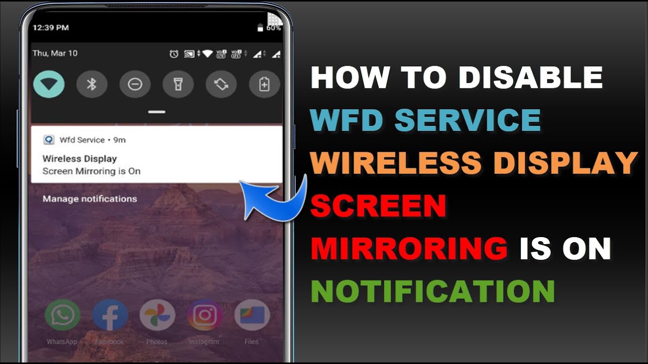 How to Disable Wfd Service Screen Mirroring is on Notification on Android - YouTube