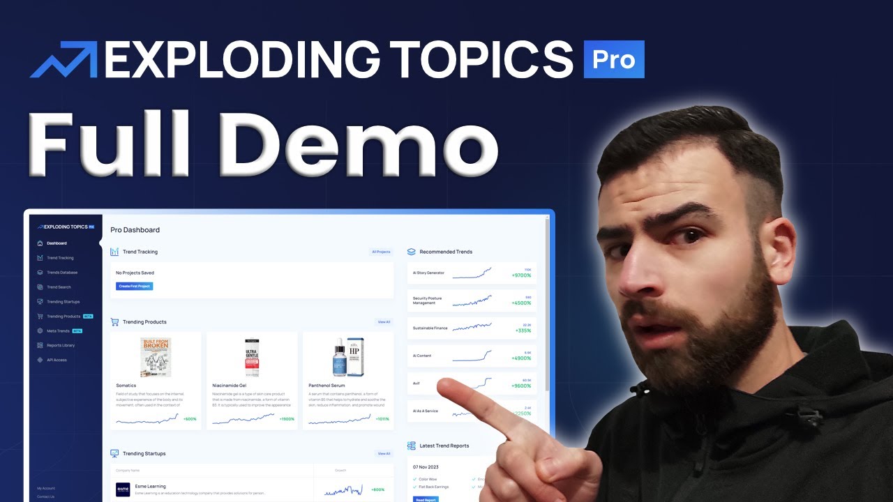 Exploding Topics Pro Demo: Pro Tools To Find & Track Trends - YouTube