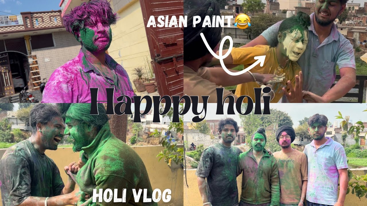 Happy holi🎨 || ekly ekly nu gharo kad kad rangya 😂😂 || sira lagi puri # ...