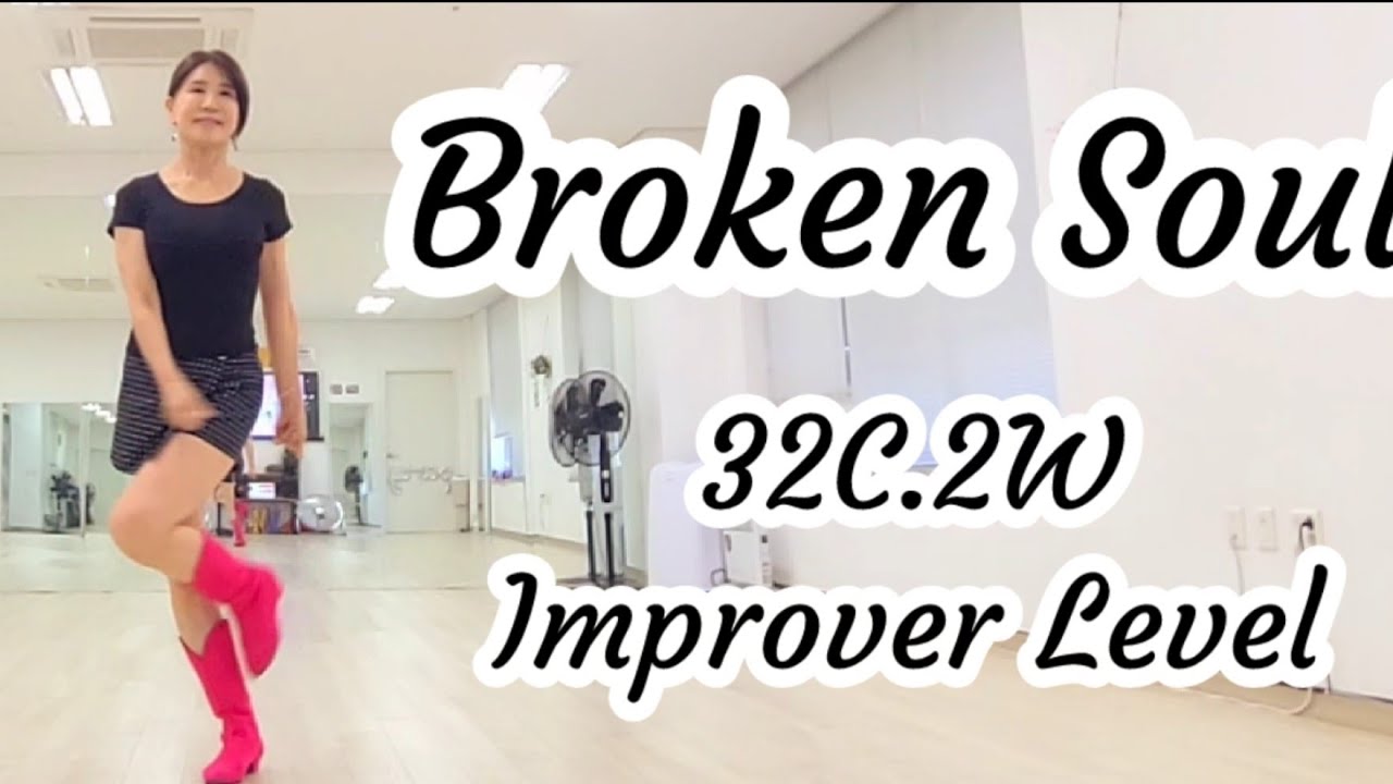 #위례라인댄스 (초중급) Broken Soul Linedance (Demo) Improver Level - YouTube