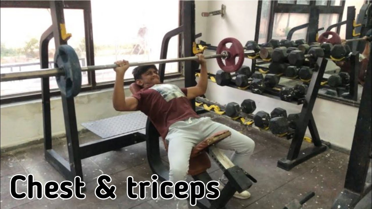Chest and triceps workout (Day-8) - YouTube