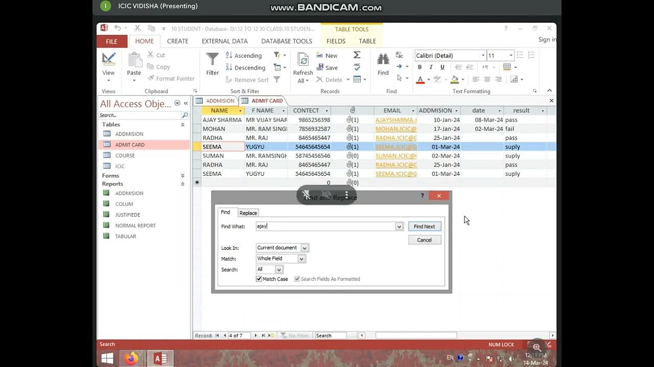 12:00 TO 12:30 PART-2 HOME TAB IN MS ACCESS 2013 BY SONAM RAJPUT (14 MARCH 2024) - YouTube