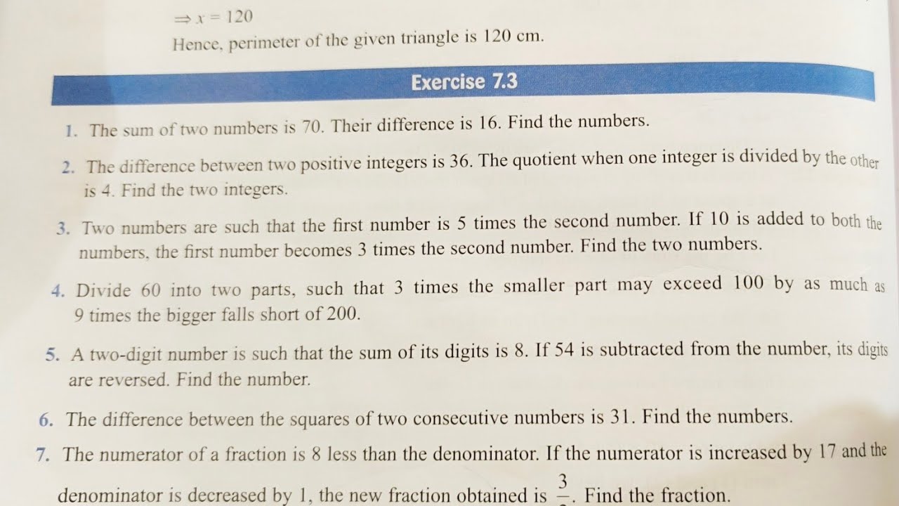 start up mathematics class 8 ch-7 solution exercise 7.3 | linear equations |viva Education ex7.3 ...