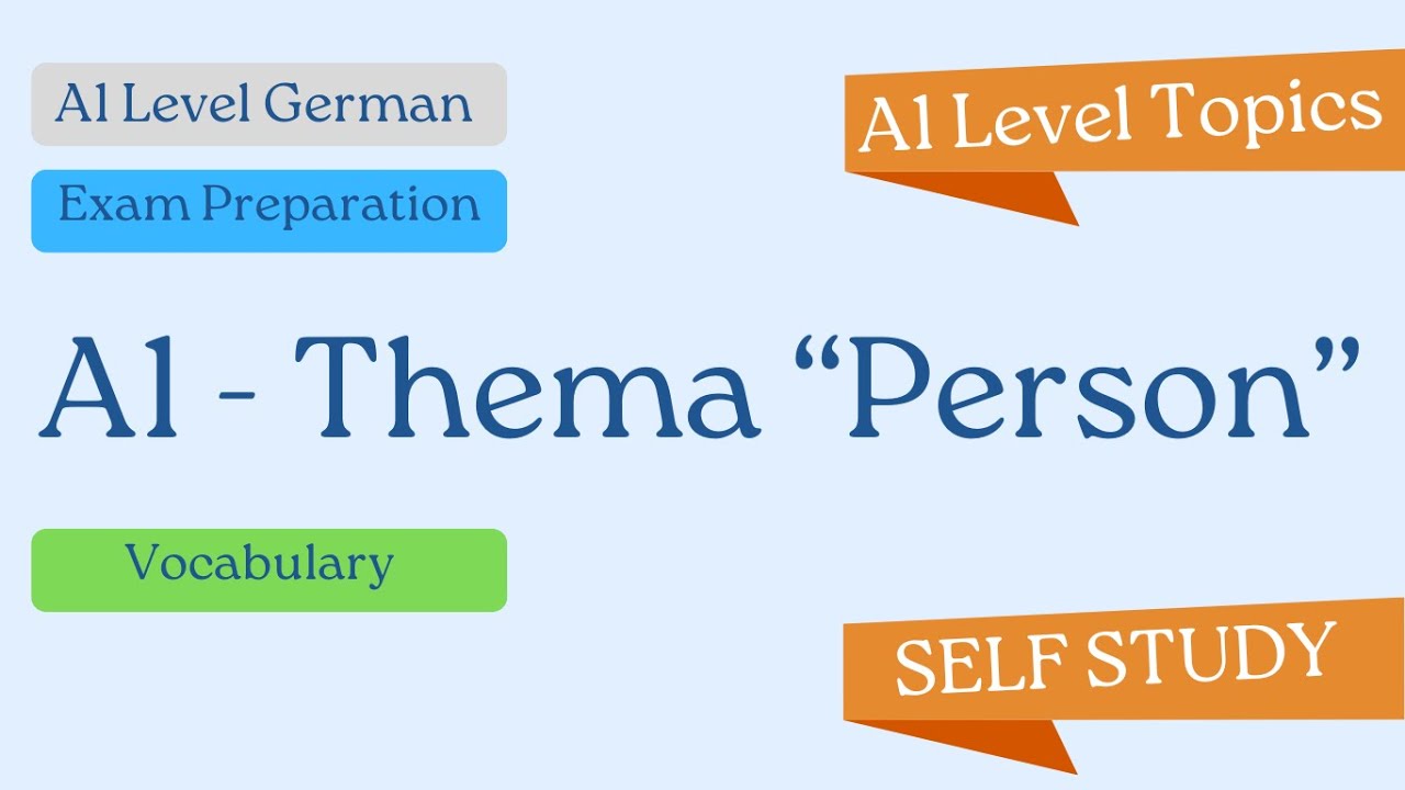 German language A1 level Topics - Vocabulary for A1 level - Thema ...