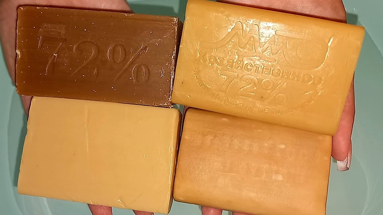 ASMR Soaked Laundry Soap|Mushy soap|satisfying soap lathering|Размокшие ...