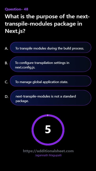 What is the purpose of the next transpile modules package in Next js - YouTube