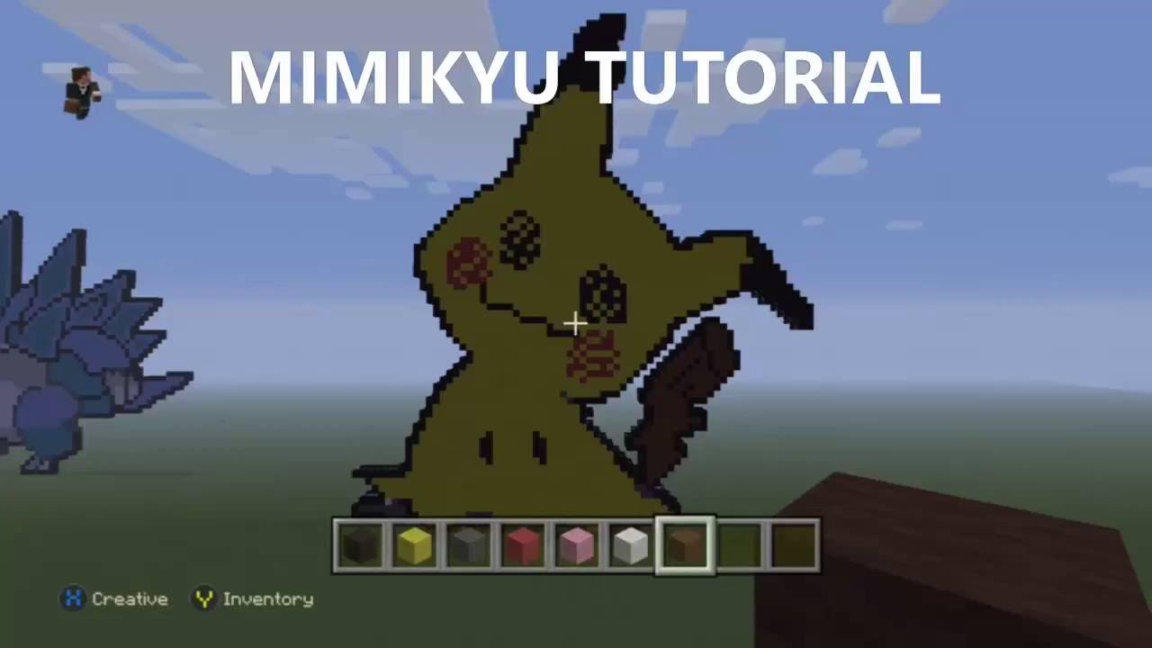 Minecraft: Pixel Art Tutorial- Pokemon Mimikyu Part 2: Filling - YouTube