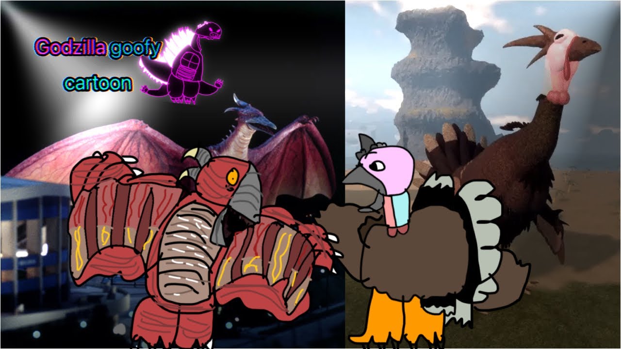 Rodan fines, turkey, Rodan, Godzilla Goofy cartoon episode - YouTube