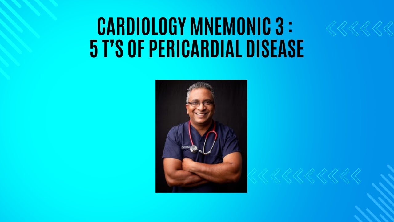 Cardiology mnemonic 3 : 5 Ts of Pericardial Disease - YouTube